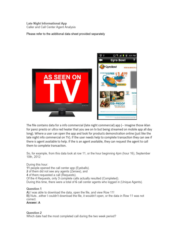 Informecial App Analysis Question Test NEW | PDF | Mobile App | Computing