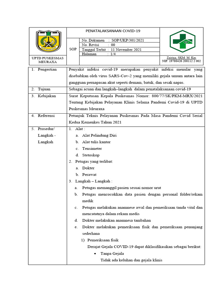 SOP Covid-19 | PDF