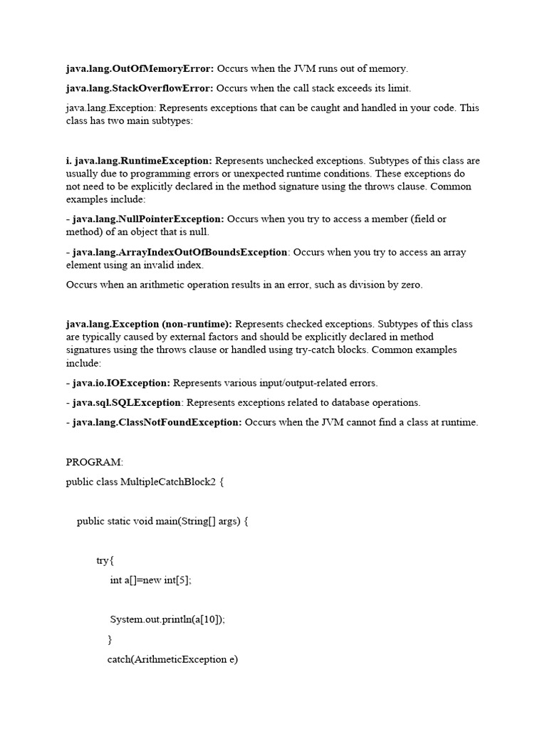 Exception Handling | PDF | Software | Computing