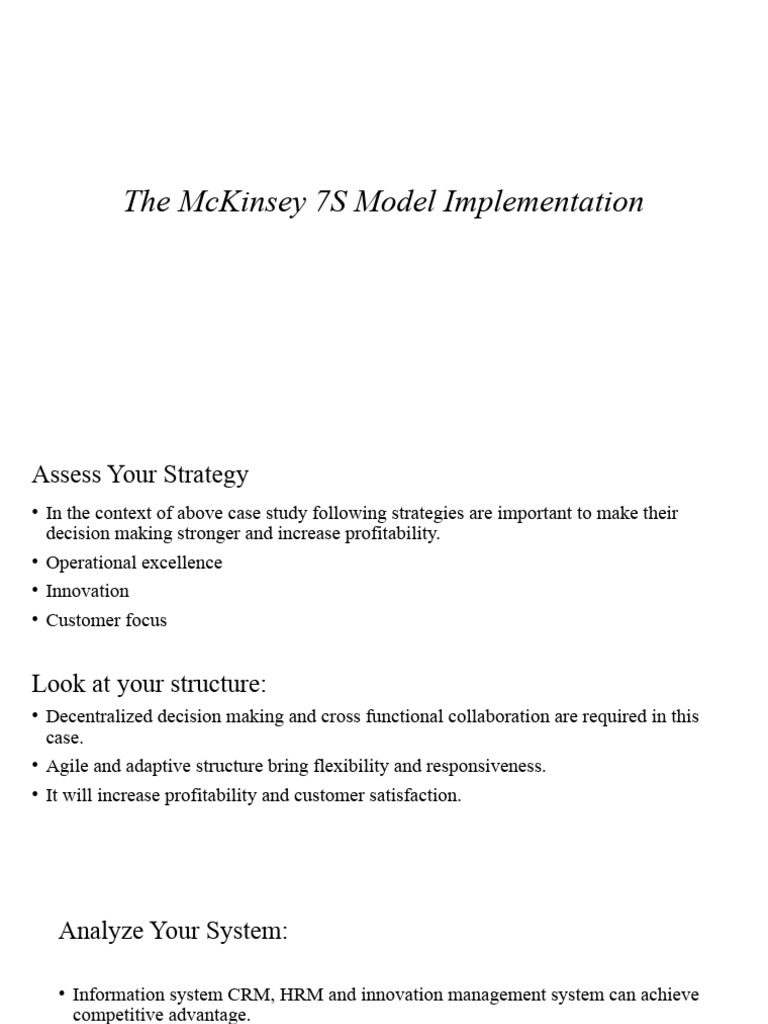 The Mckinsey 7S Model Implementation | PDF