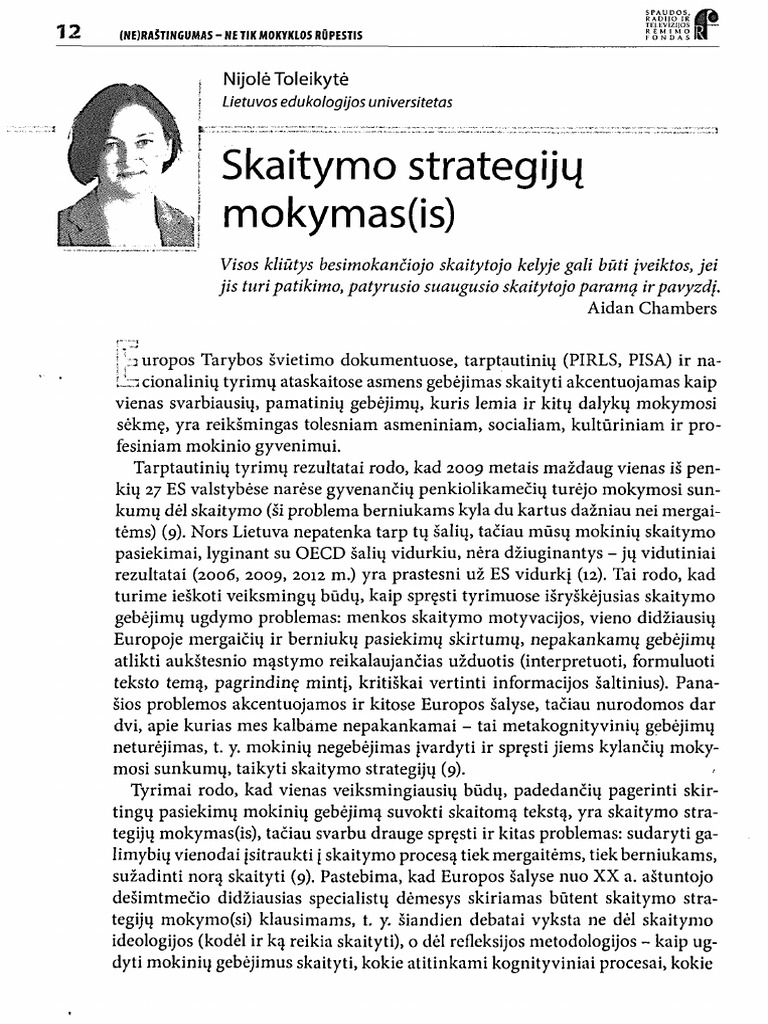 Skaitymo Strategijų Mokymas (Is) : Nijolė Toleikytė | PDF