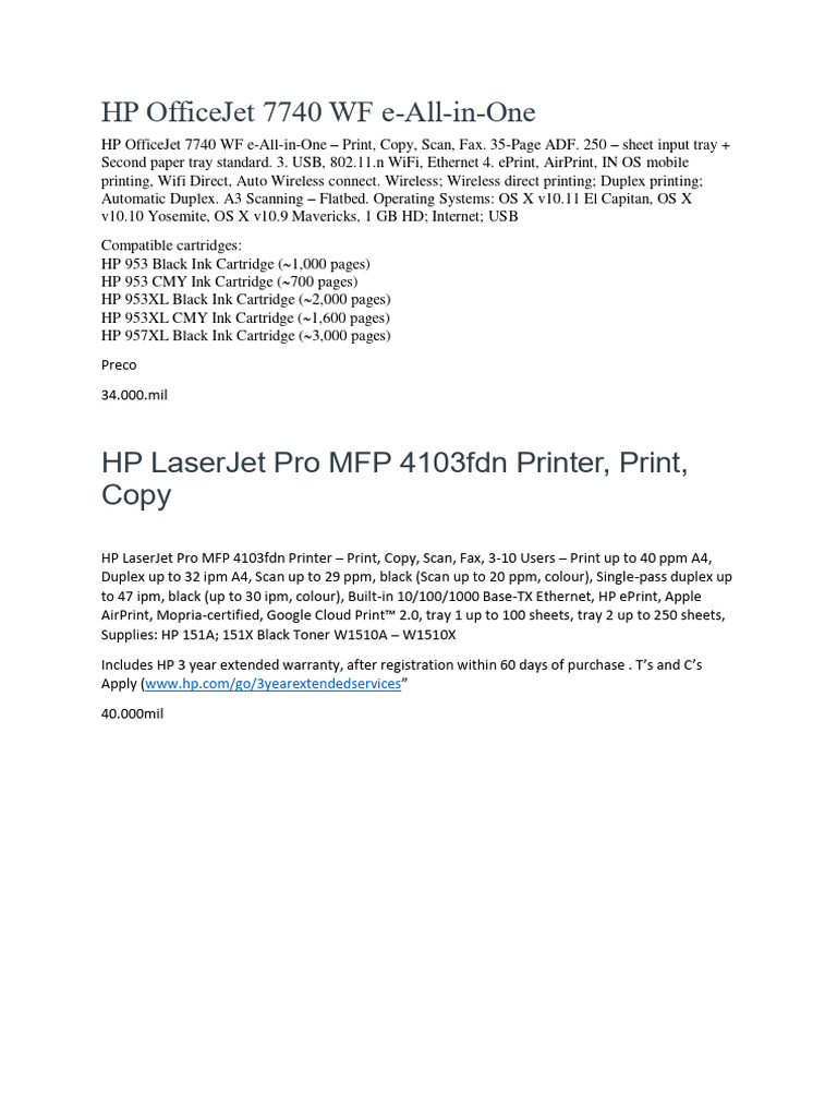 HP OfficeJet 7740 WF e | PDF