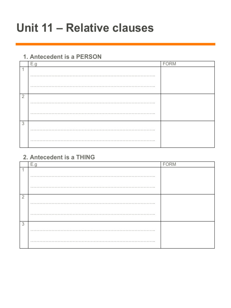 Unit 11 Relative Clauses | PDF | Language Mechanics | Linguistic Typology