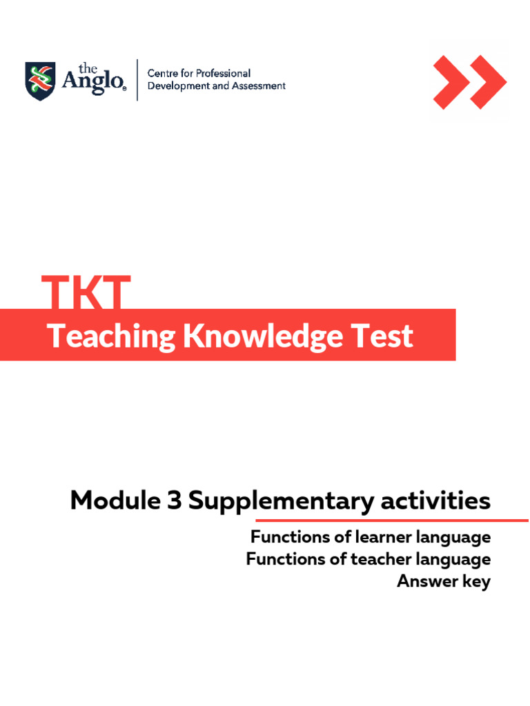 Functions of Teacher and Learner Language - Answer Key | PDF | Learning | Cognition