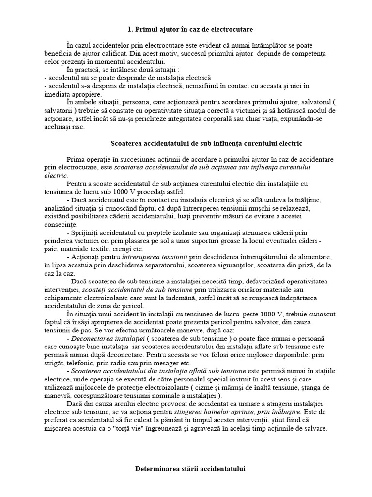 Prim Ajutor Electrocutare | PDF