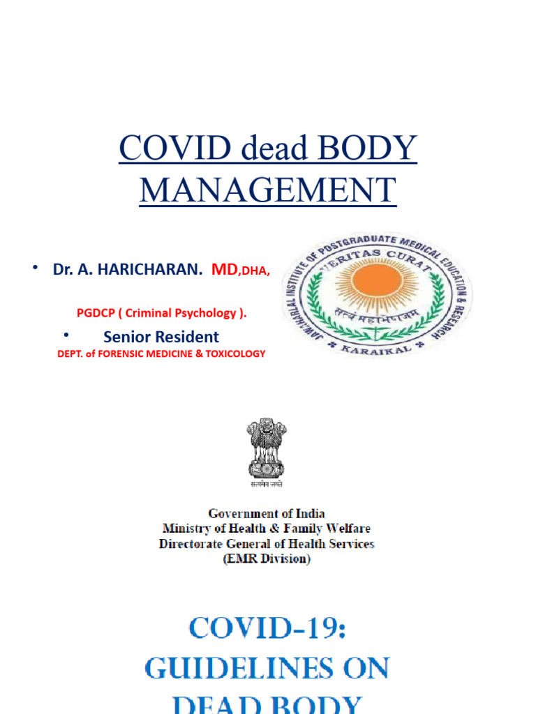 Covid Body Management | PDF | Safety | Medicine
