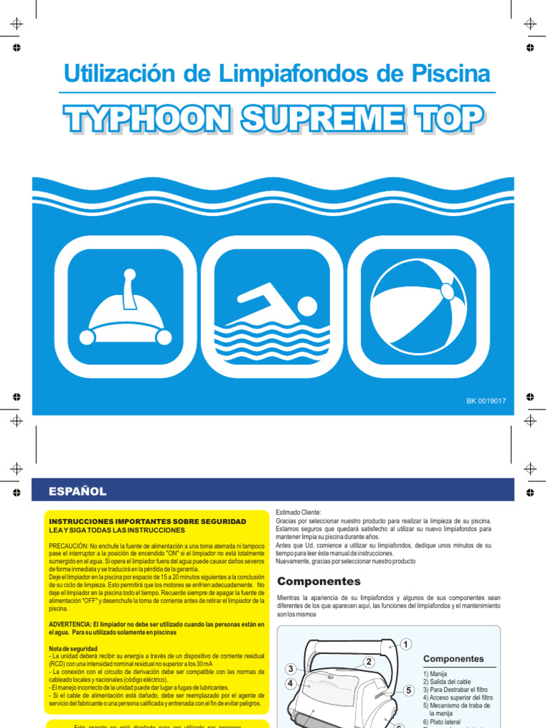 Manual Supreme Top | PDF | Piscina | Control remoto