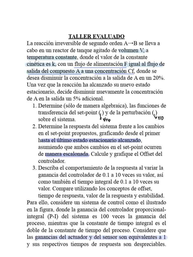 Taller Evaluado Valeria y Barbara | PDF | Reactor Quimico | Física ... Taller Evaluado Valeria y Barbara | PDF | Reactor Quimico | Física ...