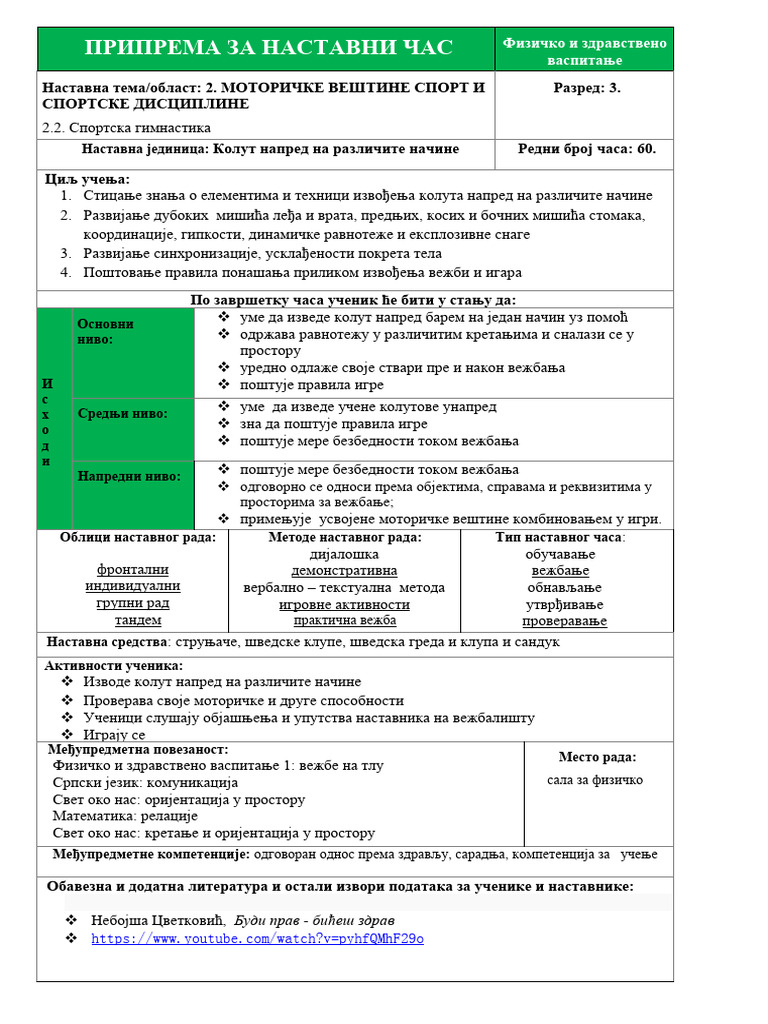 Kolut Napred Na Različite Načine | PDF