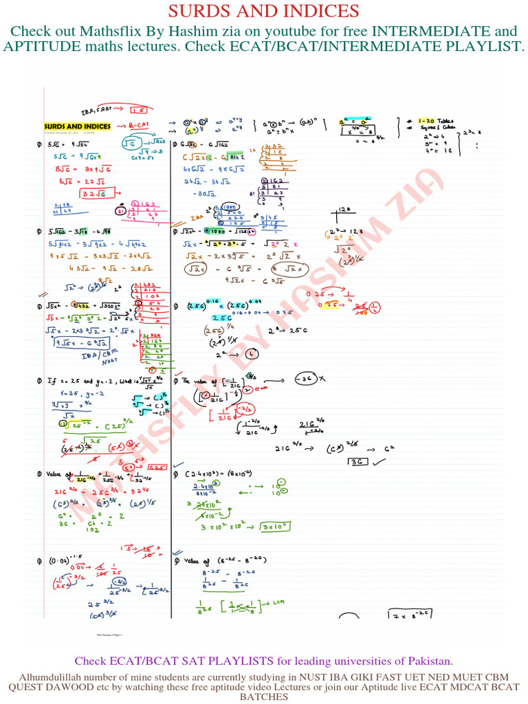 Surds and Indices | PDF