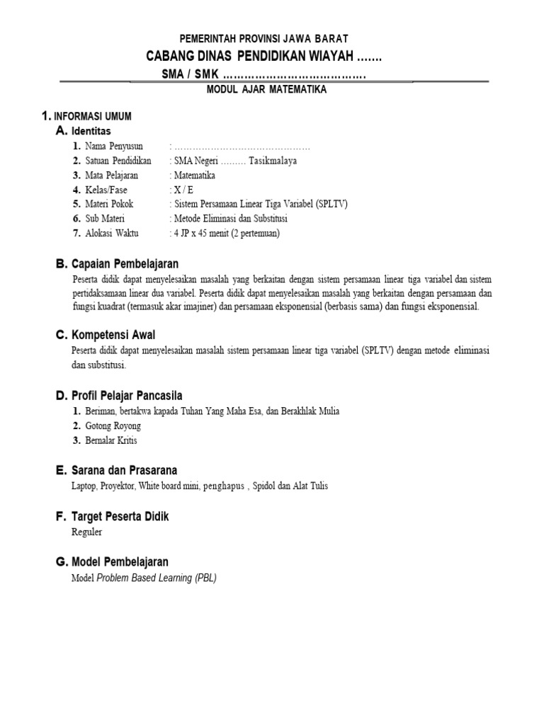 Modul - Matematika UNTUK PPGG | PDF