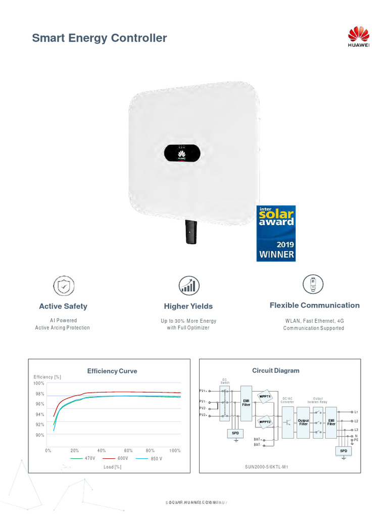 Huawei Sun2000 10KTL M1 10kW Inverter Datasheet TR | PDF | Power ...