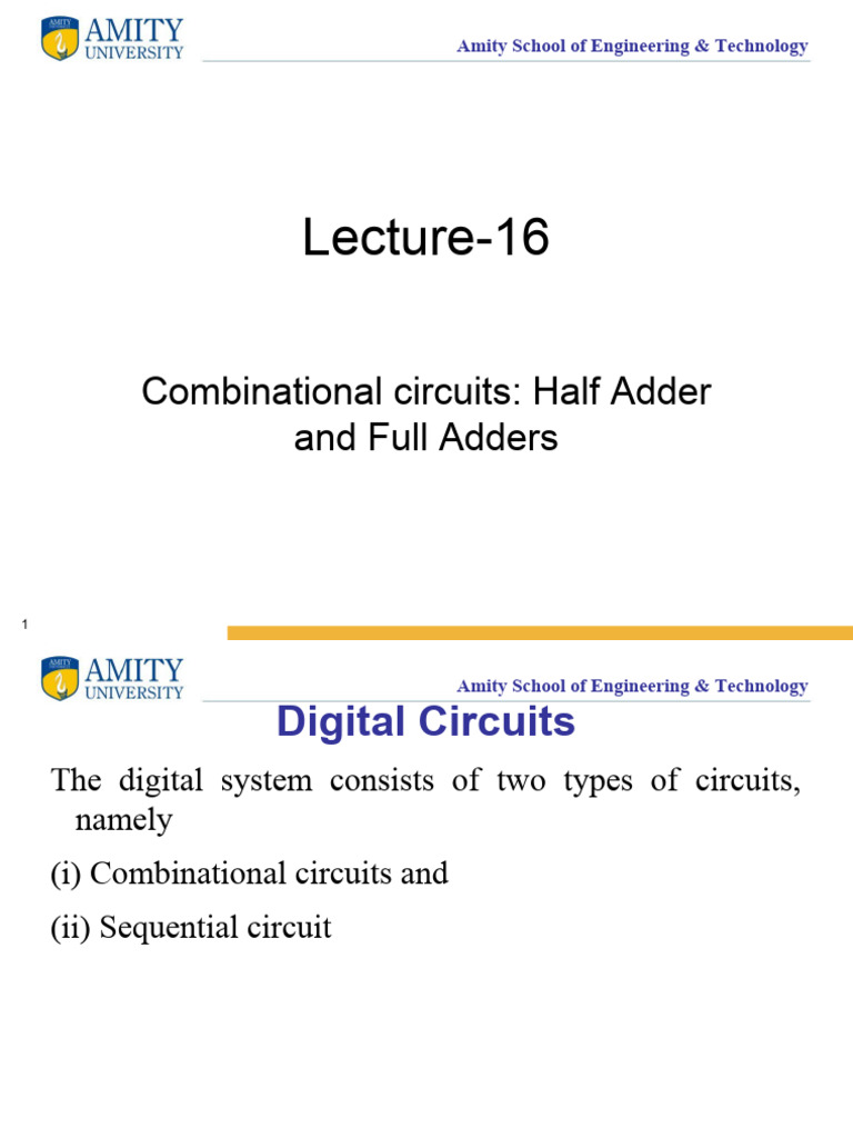 Lecture Adder | PDF | Applied Mathematics | Computer Engineering Lecture Adder | PDF | Applied Mathematics | Computer Engineering