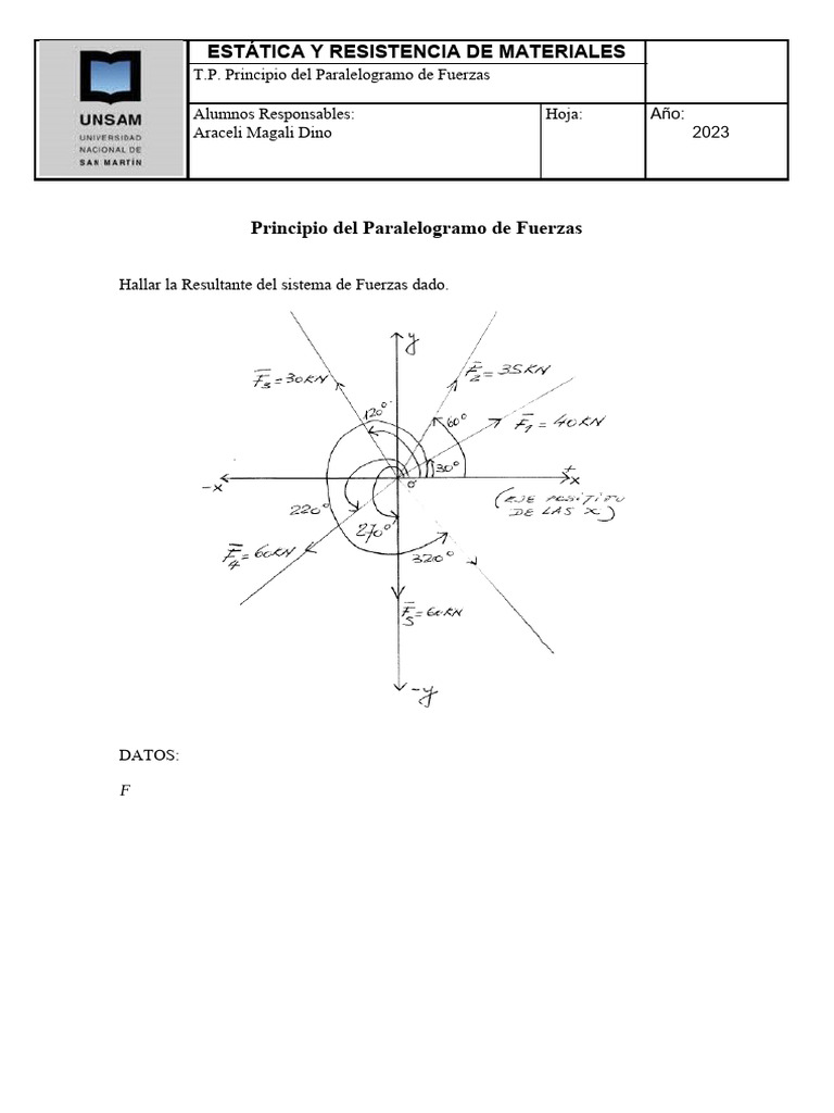 Caratula TP Estatica y Resistencia | PDF