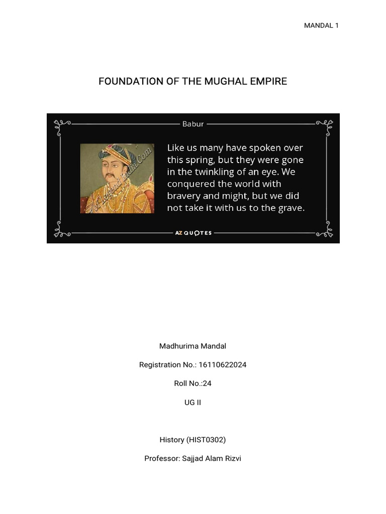 Foundation of The Mughal Empire | PDF