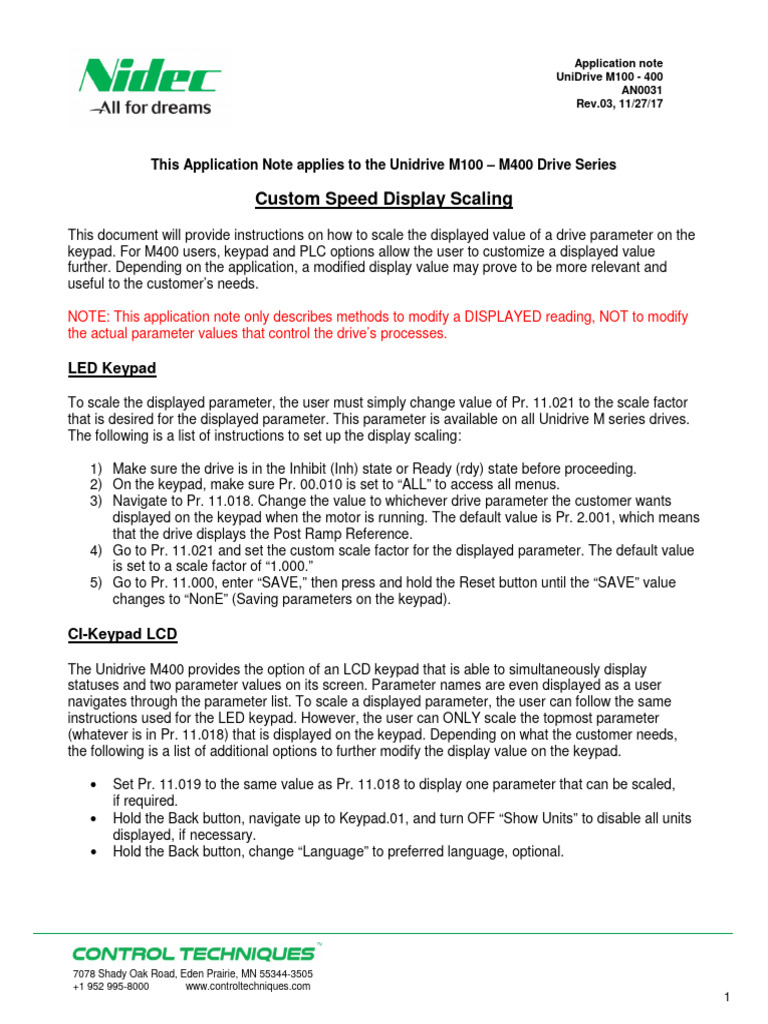 AN0031 Custom Speed Display Scaling Rev 04 | PDF | Parameter (Computer Programming) | Menu ...