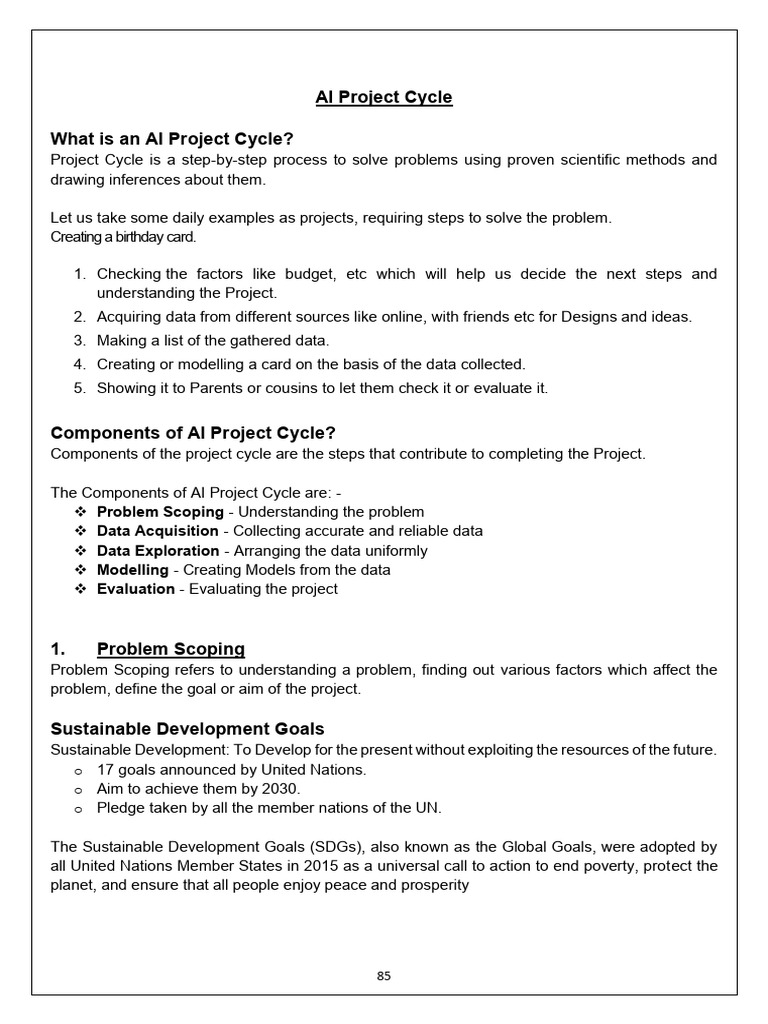 AI Project Cycle Overview | PDF | Machine Learning | Artificial ...