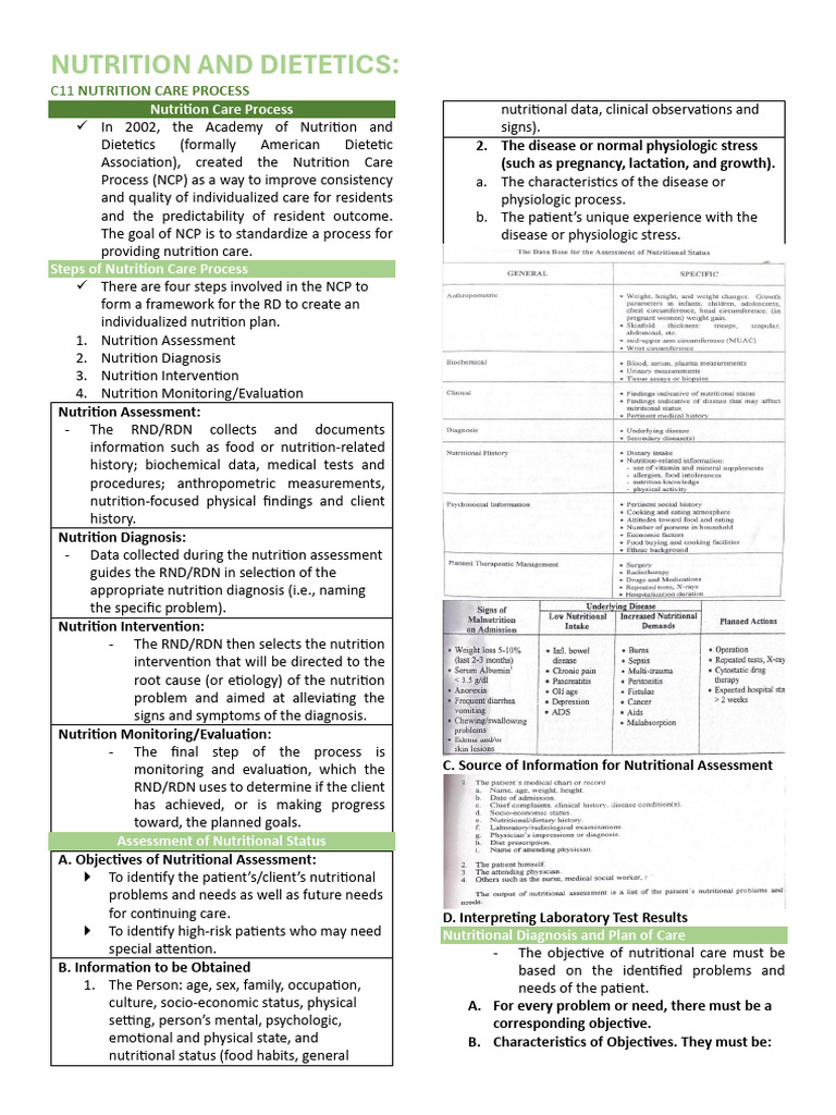 Nutrition Care Process Overview | PDF | Dietitian | Social Programs
