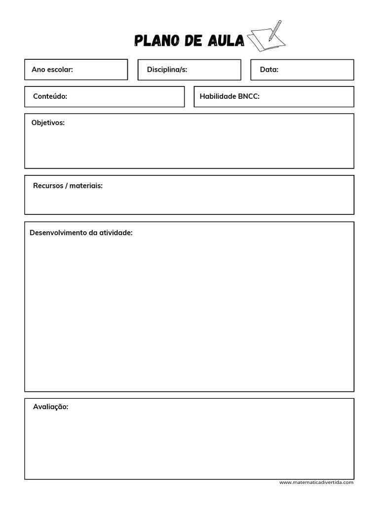Plano de Aula em Branco | PDF