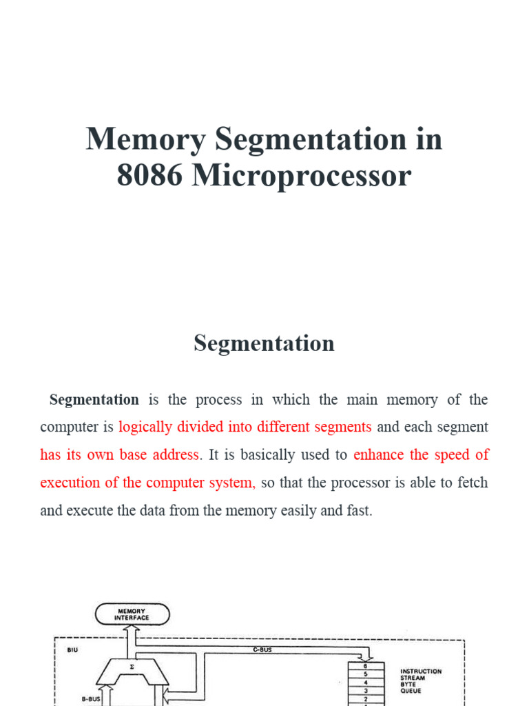 Memory Segmentation in 8086 Microprocessor | PDF | Computer Data | Computer Architecture