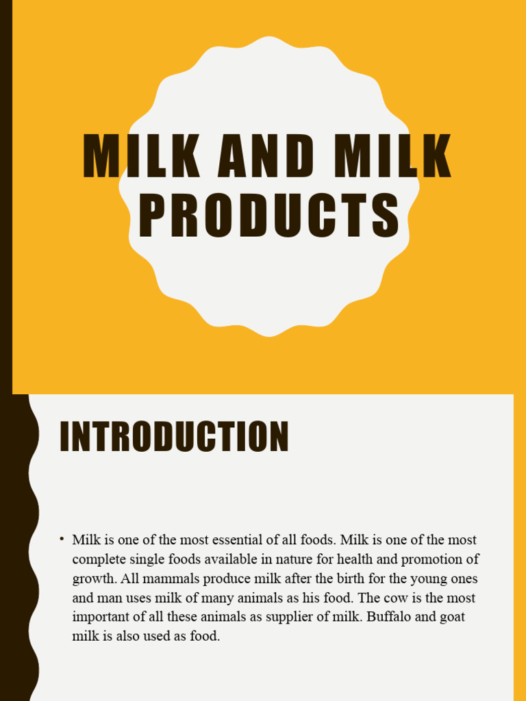 Milk and Milk Products | PDF | Milk | Cheese