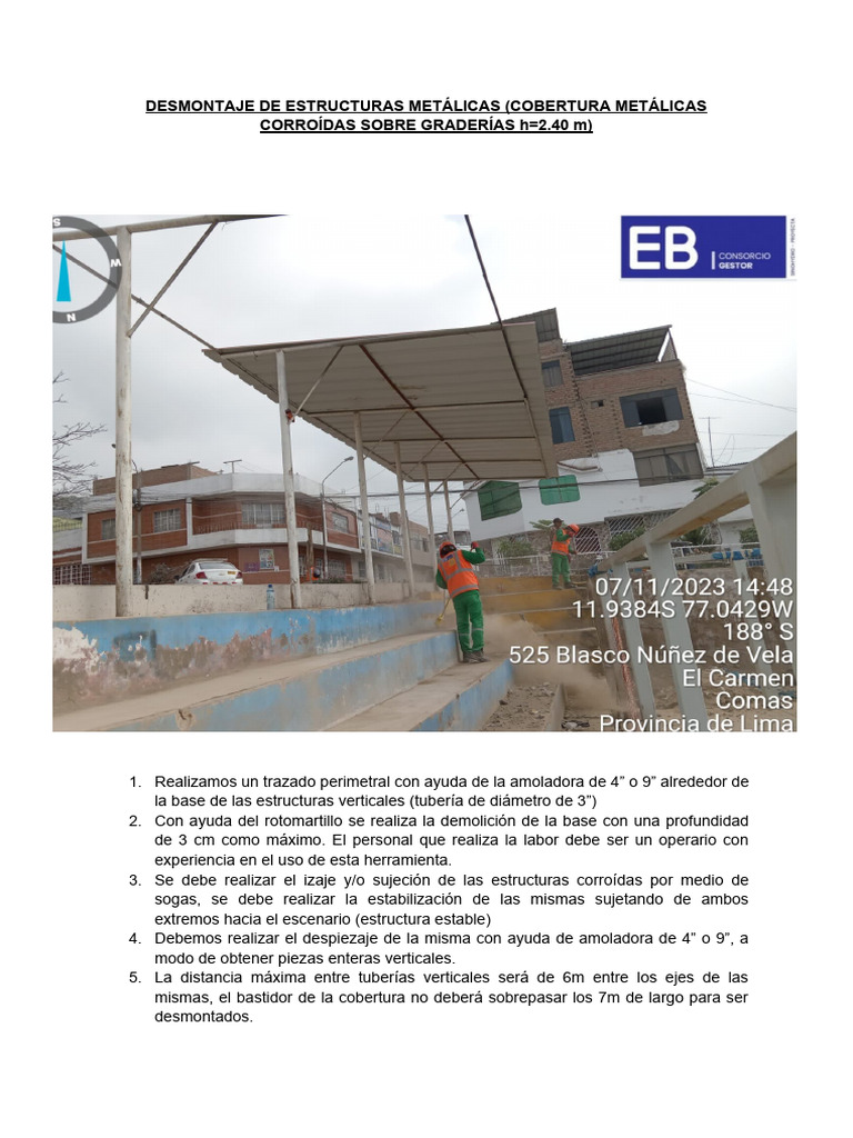 PROCEDIMIENTO PARA DESMONTAJE DE ESTRUCTURAS METÁLICAS | PDF | Herramientas