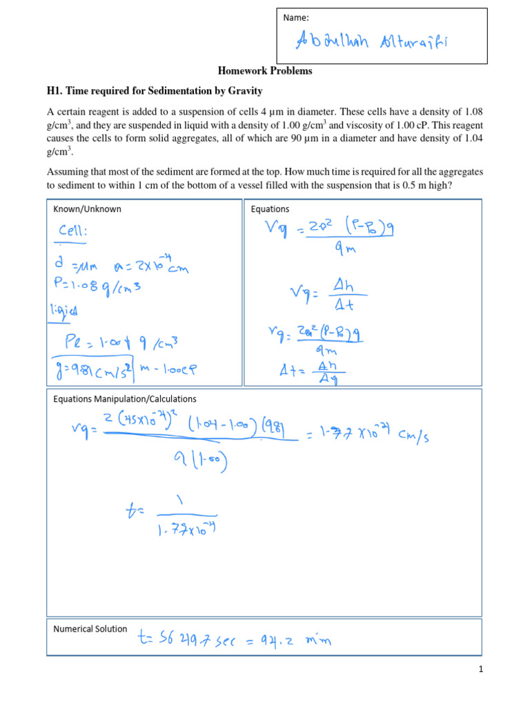 Centrifugation Homework Template | PDF | Centrifuge | Density