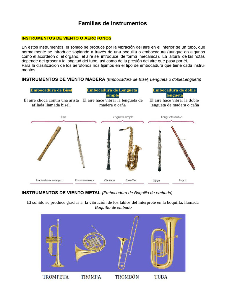INSTRUMENTOS DE VIENTO | PDF