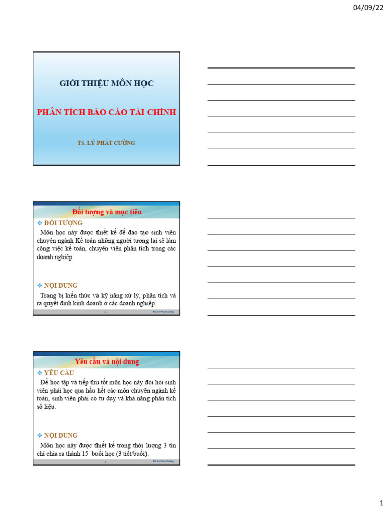 Bài Giảng PTBCTC | PDF