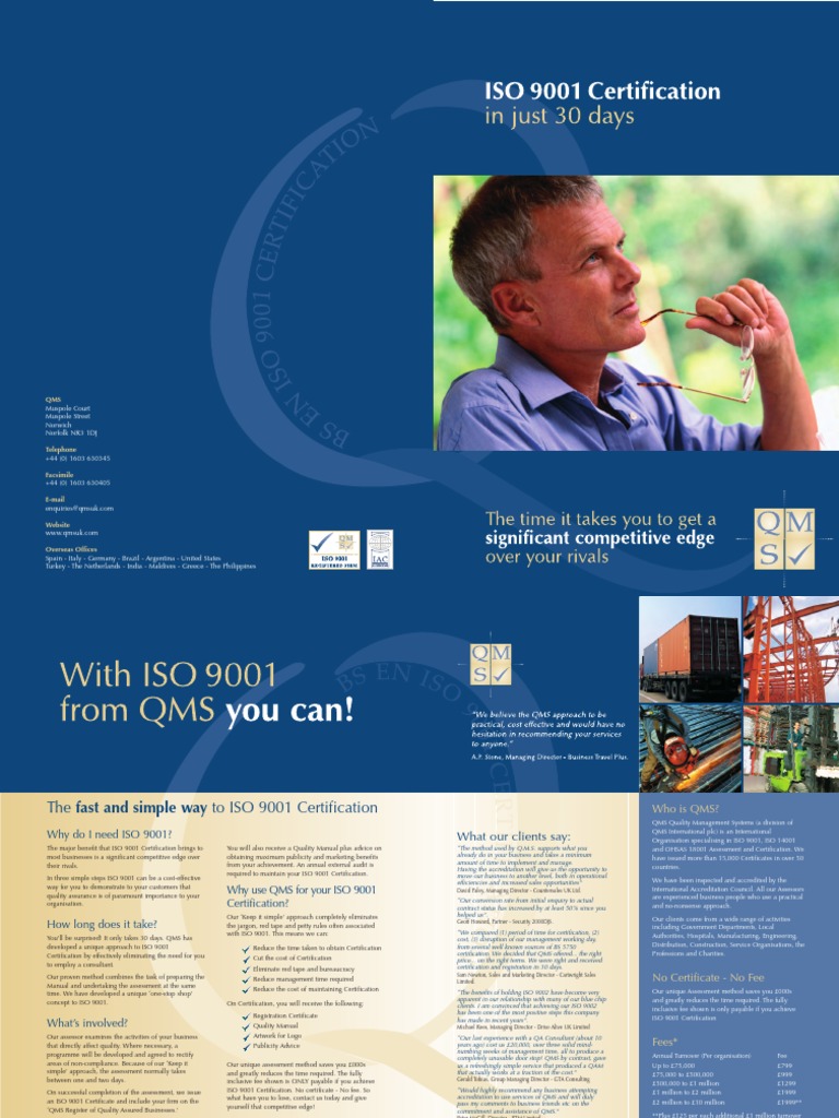 Iso 9001 Brochure | Download Free PDF | Iso 9000 | Business