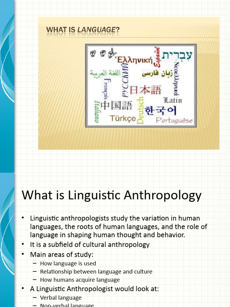 Linguistic Anthropology Overview | PDF | Linguistics | Word