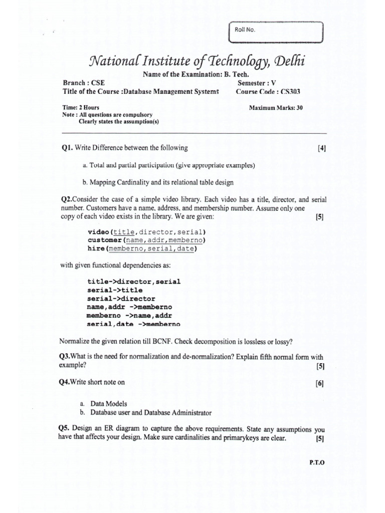 Q56 Database Management Systems Pdf