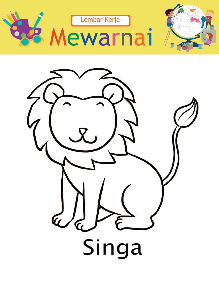422.-Mewarnai-Singa 1 | PDF