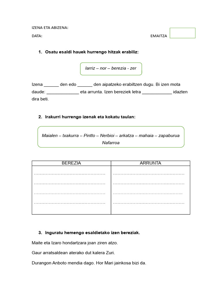 Euskara (2. Gaia) Gramatika | PDF
