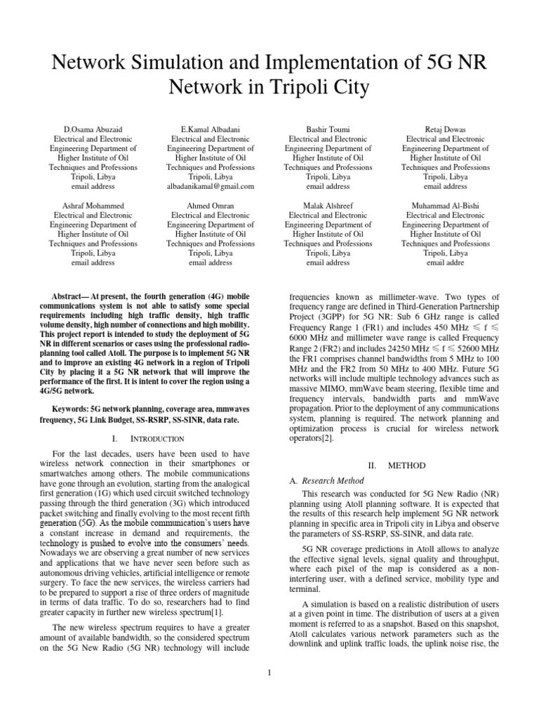 5G NR Planning | PDF | Computer Network | Mimo