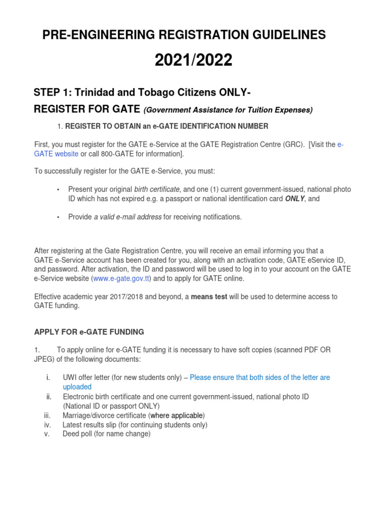 GATE Registration Guidelines 2021/2022 | PDF | Identity Document | Payments