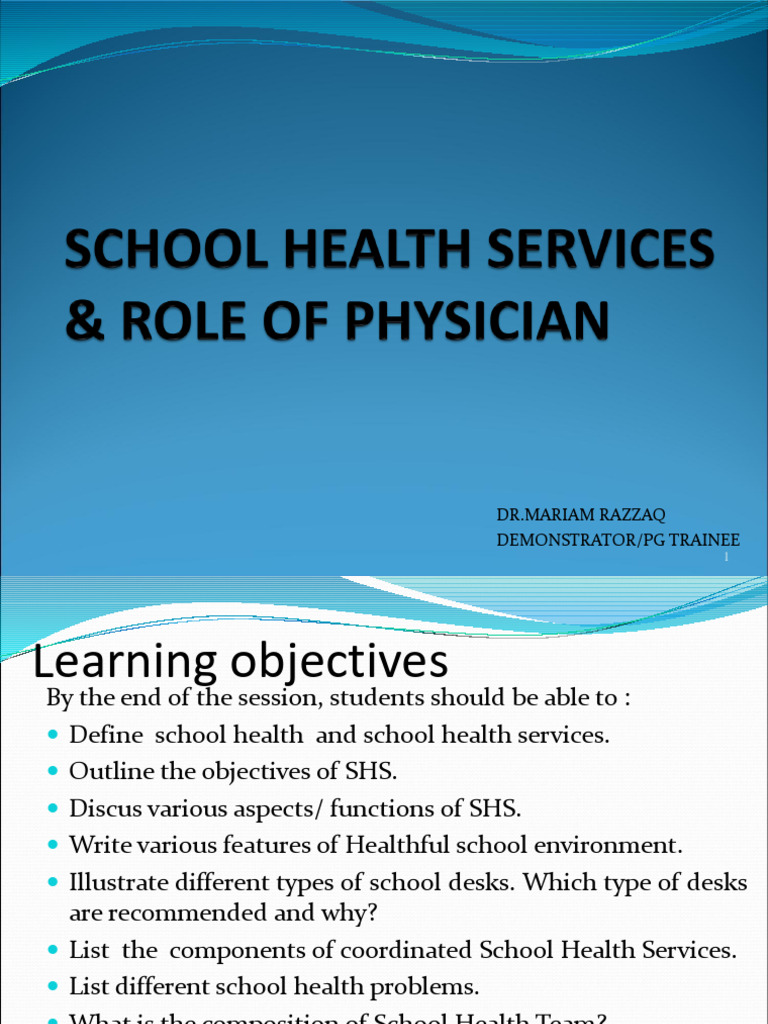 School Health Services Overview | PDF | Health Care | Health Education
