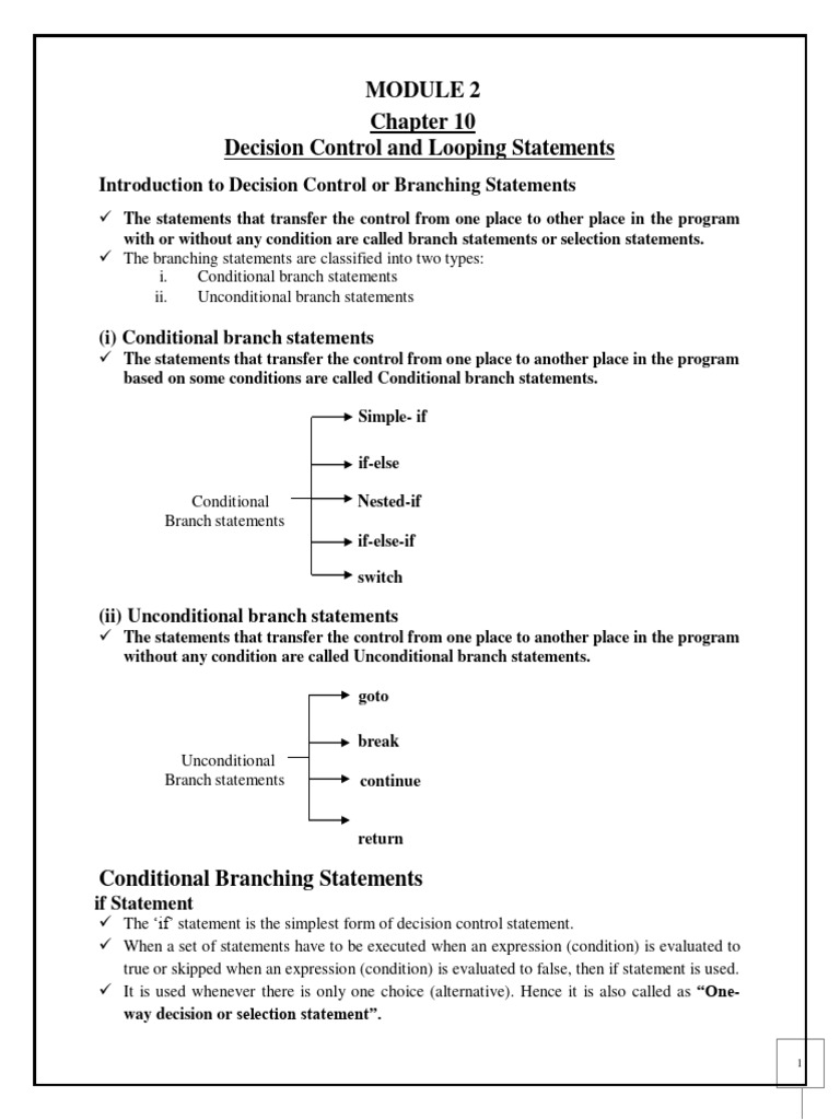 module2 | PDF | Control Flow | Computer Programming