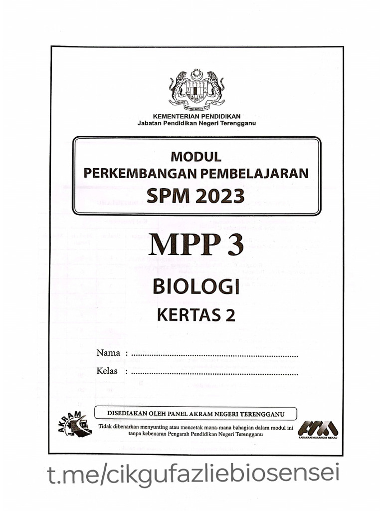 Bio2 Mpp3 Terengganu 2023 | PDF