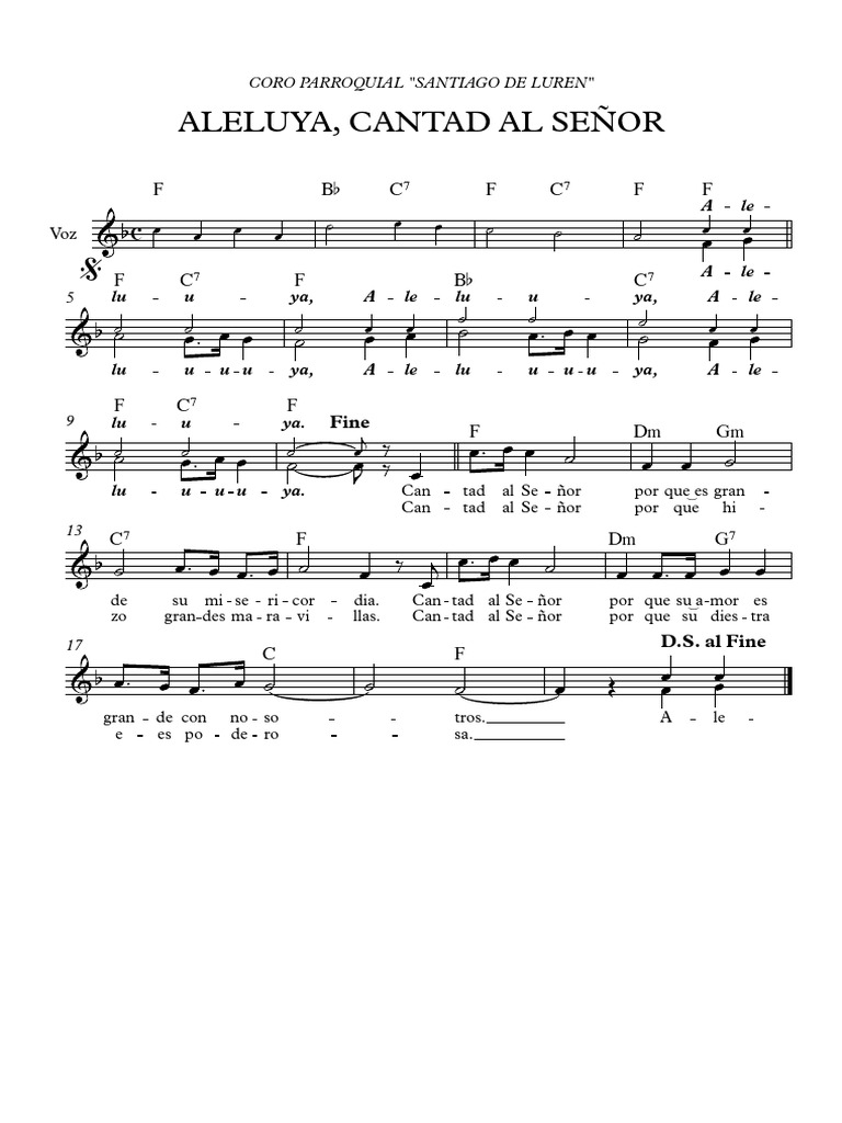 Aleluya, Cantad Al Señor | PDF