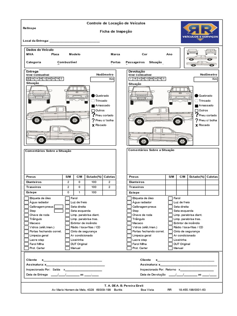 .MODELO DE CHECKLIST - Copia | PDF | Pneu | Produtos