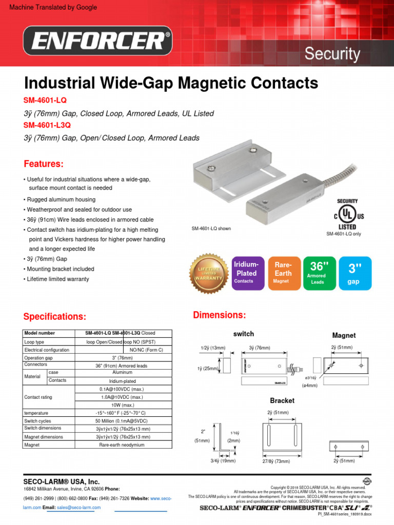 sensor magnetico_ING | PDF | Switch | Magnet