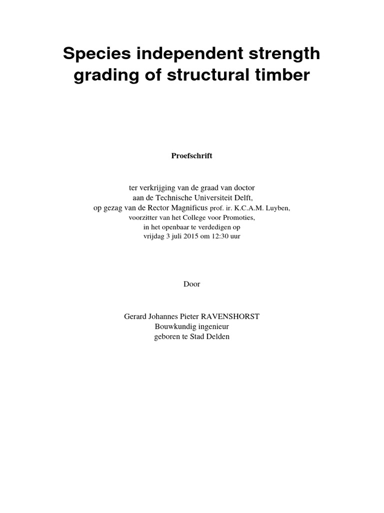 Dissertation Geert Ravenshorst - Species Independent Strength Grading of Structural Timber | PDF ...