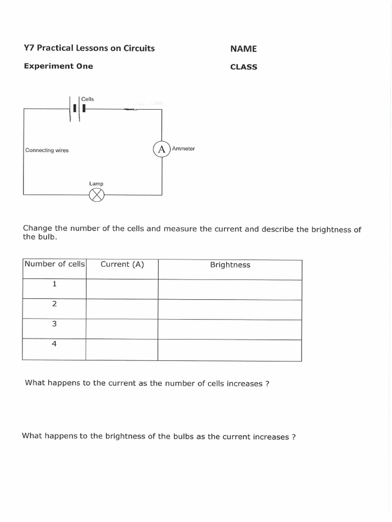 Y7 Practical Circuits Lessons 1 and 2 | PDF