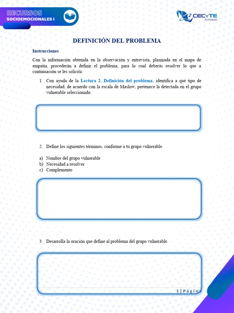 Recurso 4. Definición Del Problema | PDF | Evaluación