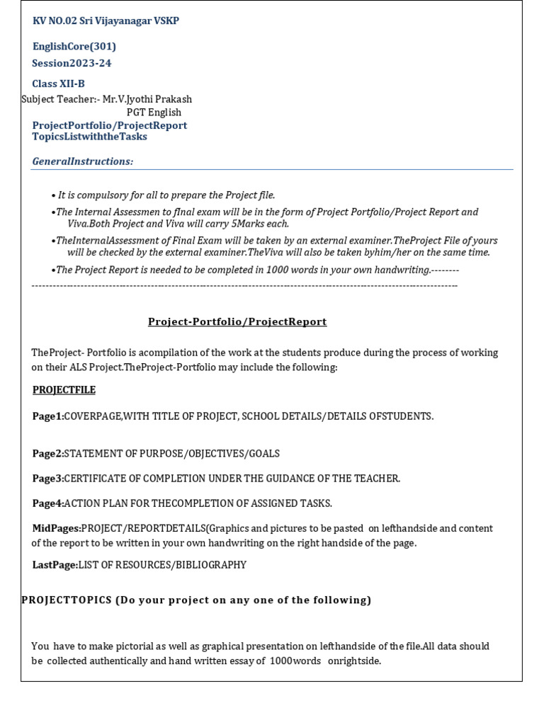 Project File Xii-B | PDF