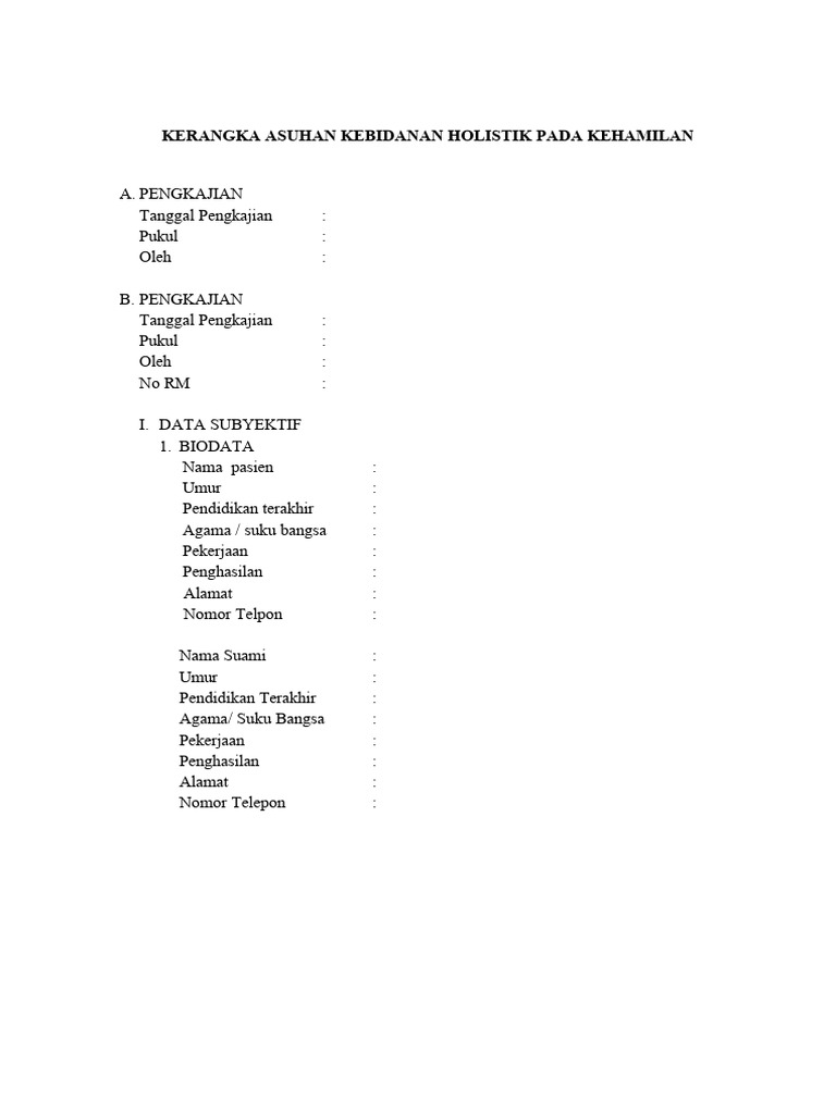 Format Askeb Hamil | PDF