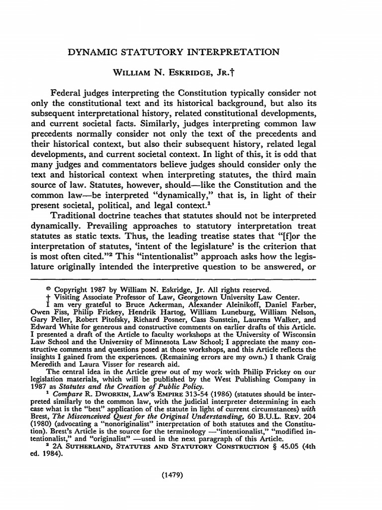 Dynamic Statutory Interpretation | PDF | Civil Rights Act Of 1964 | Damages