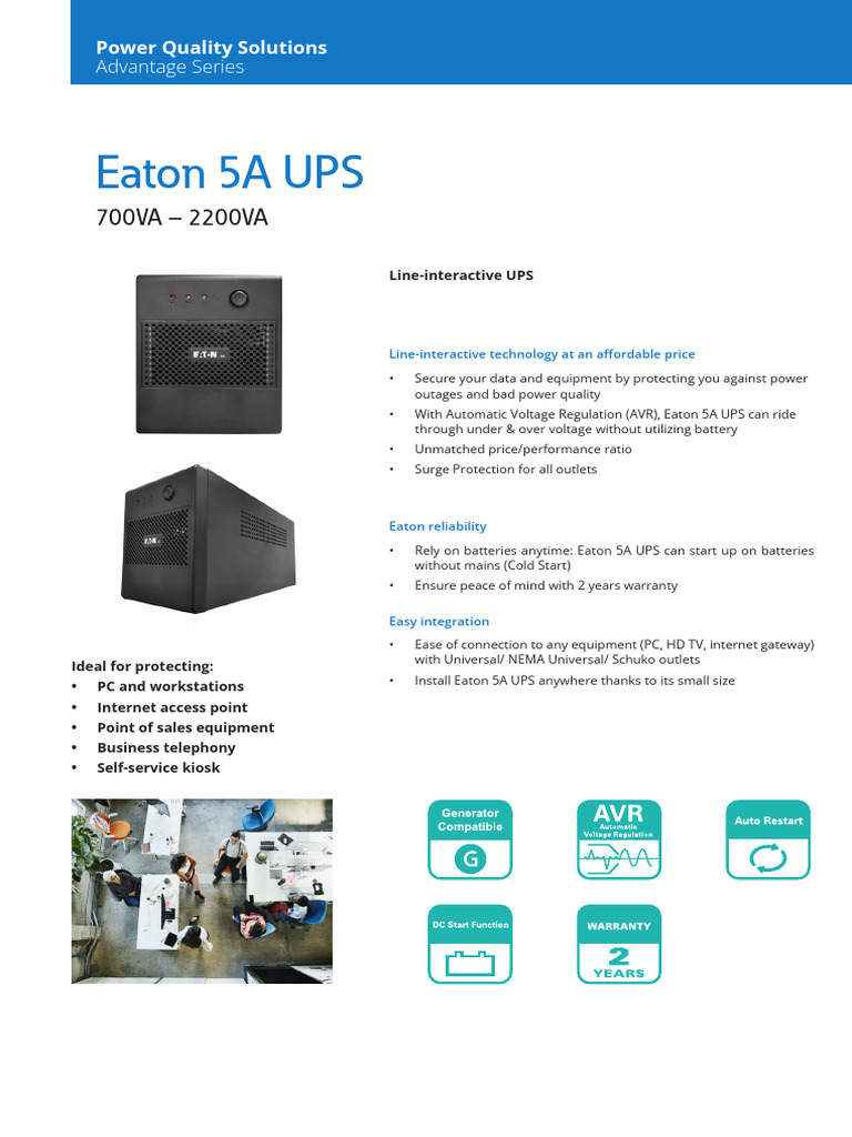 Eaton 5a Ups Datasheet en Us PH East Asia1 | PDF | Alternating Current | Mains Electricity