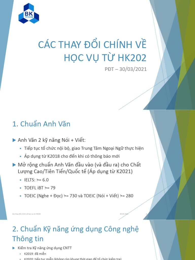 Các thay đổi học vụ từ HK202 | PDF